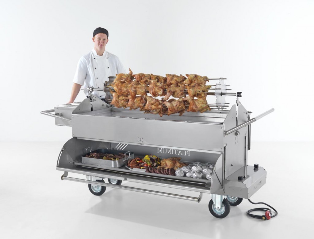 Platinum Multi Chickens & Drawer Open - Hog Roast Machines Direct